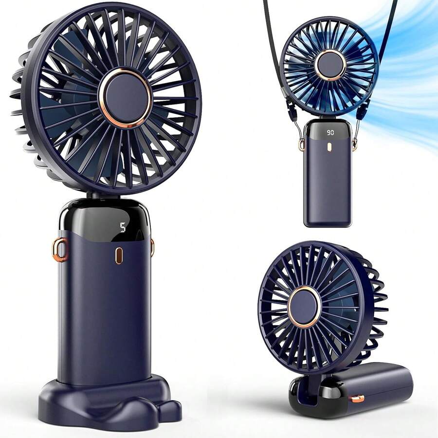 Convenient Handheld Fan, Personal Mini Fan With LED Display, Foldable ...