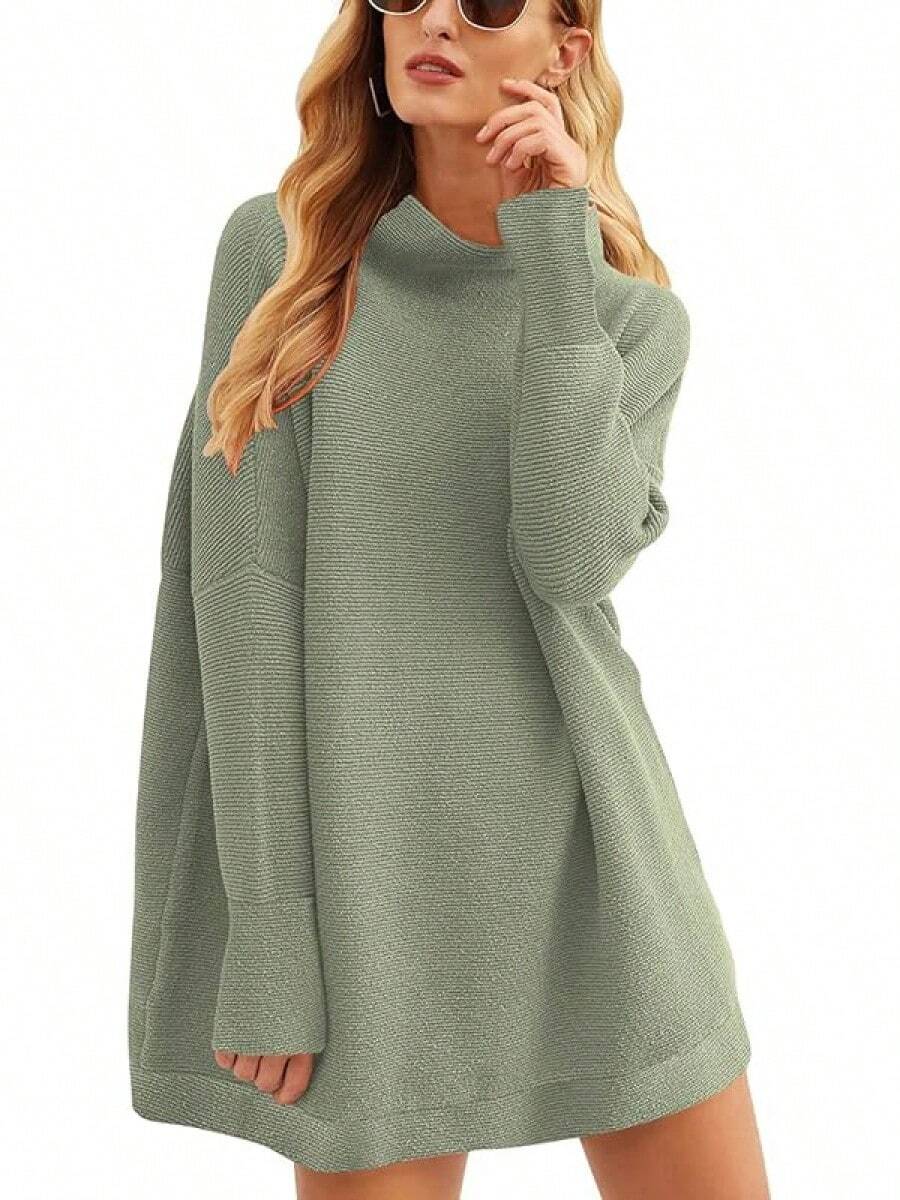 Women Oversized Casual Loose Turtleneck Long Sleeve Slouchy Baggy Knit ...