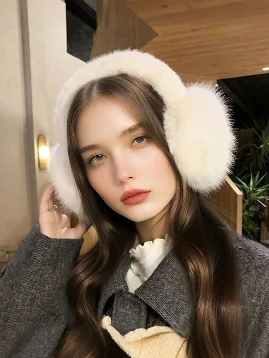 1pc Plush Ear Cups Keep Warm, Protect Ears From The Cold, Cute Girls ...