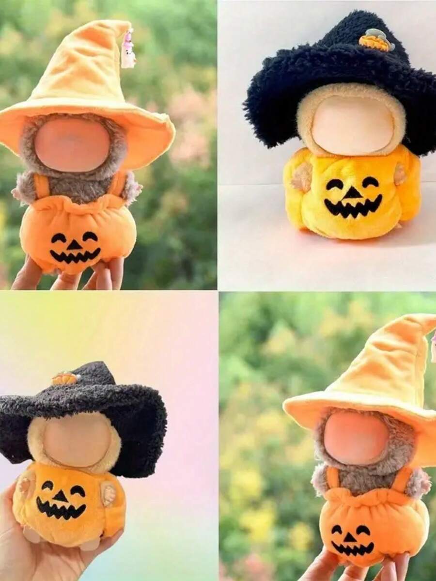Suitable For LABUBU Halloween Pumpkin Theme Costume - Black Witch Hat ...