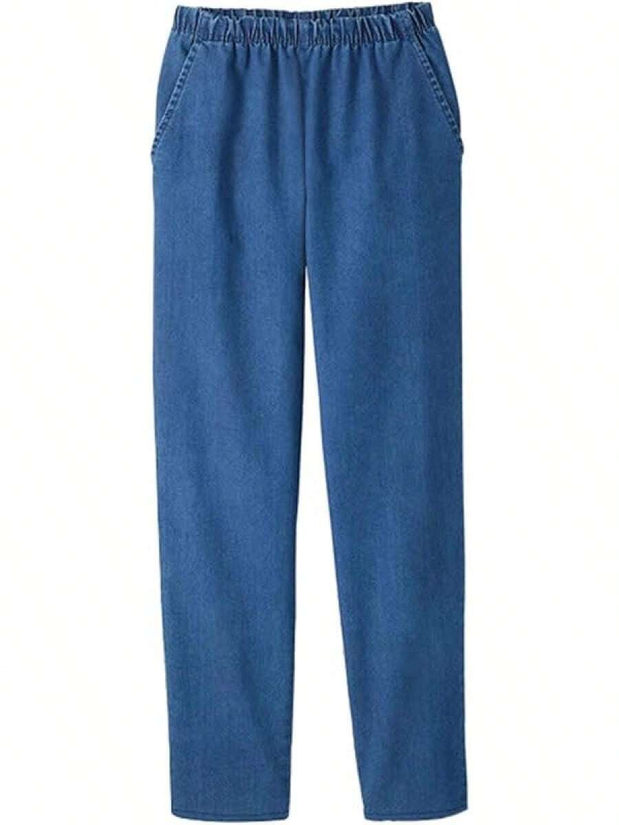 EOM Womans Pull On Side Pockets Full Elastic Waist Jeanshalloween ...