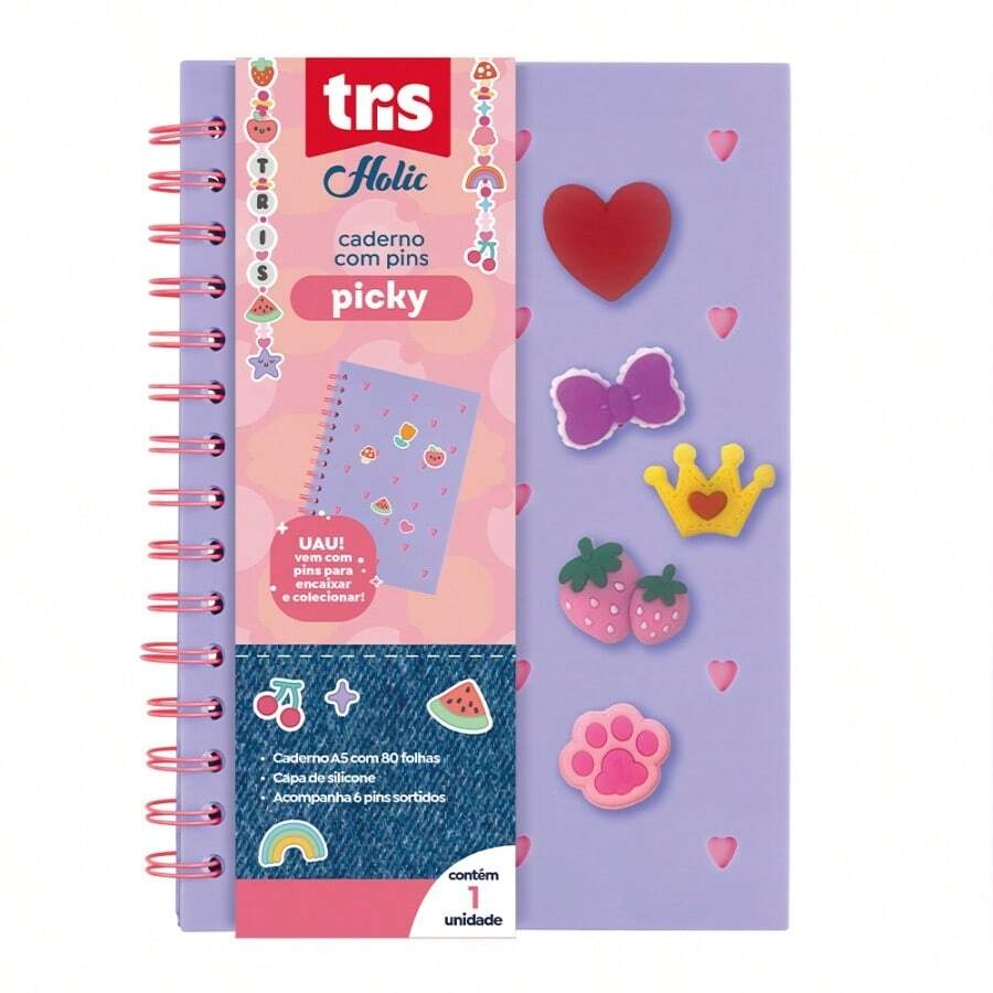 Caderno Picky+Pin c/ 80 Fls - TRIS | SHEIN Brasil