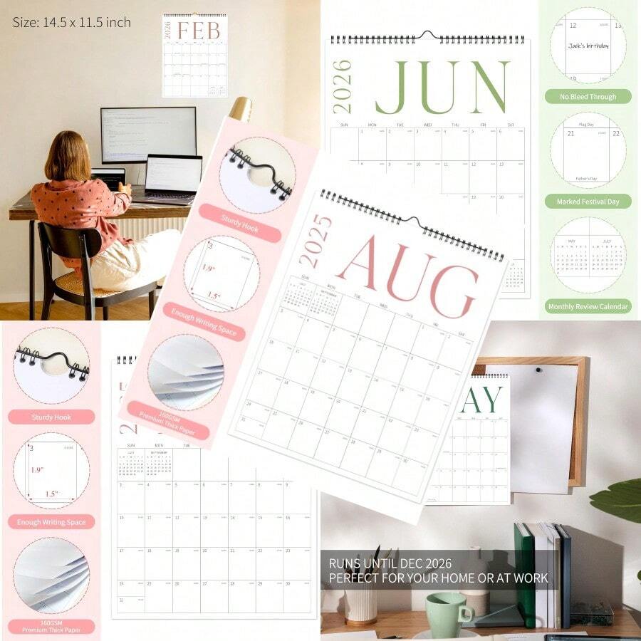 Wall Calendar 20252026 17 Monthly Wall Calendar From August 2025 To ...