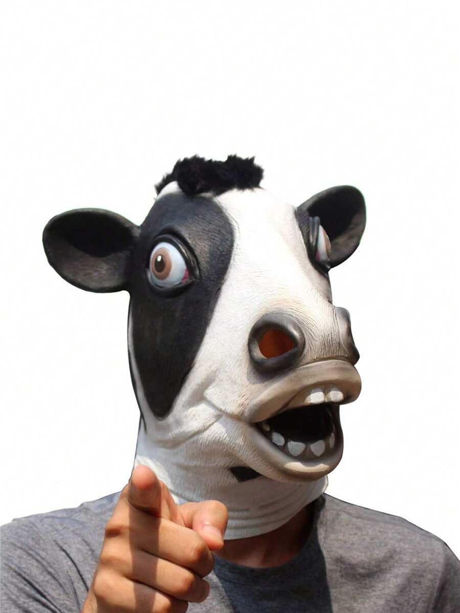 CreepyParty Animal Mask Bull Funny Adult Costume Bull Mask (Black ...