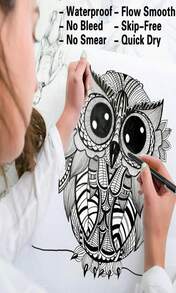 Muchcute Micro Fineliner Drawing Art Pens: 12 Black Fine Line ...