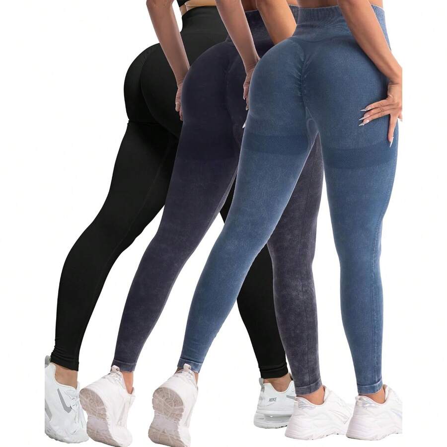 Workout Leggings Sets For Women, Gym Scrunch Butt Butt Lifting Seamless ...
