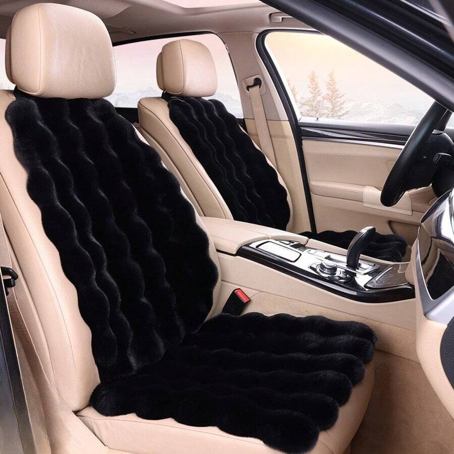 1pc Car Plush Seat Cushion, Single Seat Pad, Backrest, Rear Seat ...