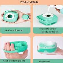 1pc Summer Pet Bath Brush, Silicone Massage Rubber Grooming Tool With ...