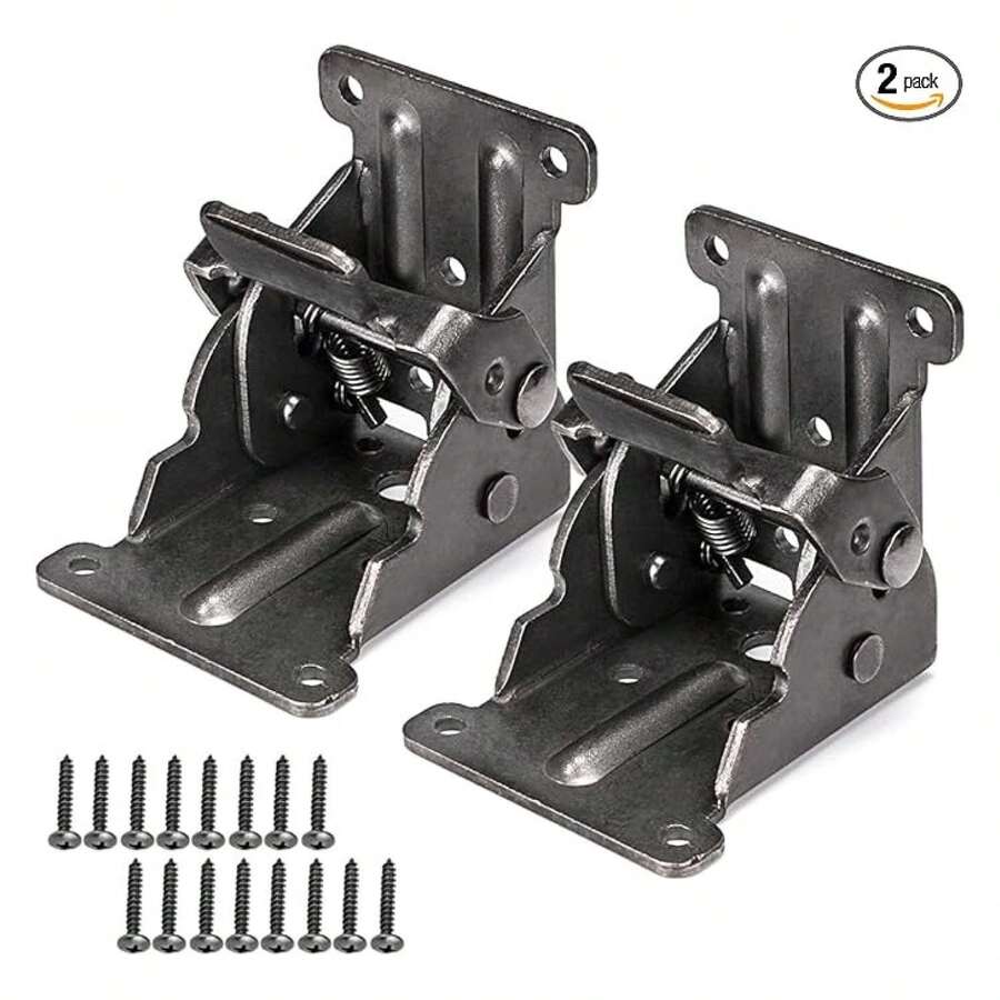 2-Pack Folding Brackets, Lock Extension Hinge, Foldable Leg Brackets ...
