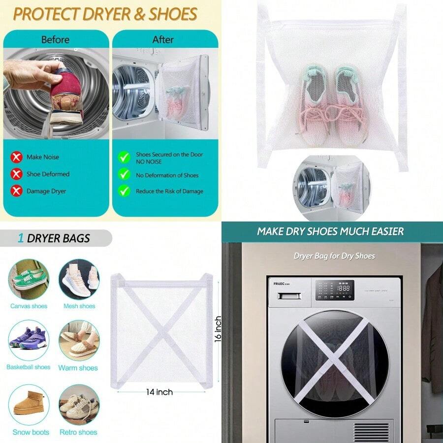 1 Pack Sneaker Dryer Bag Mesh Shoe Drying Net With Elastic Straps For ...