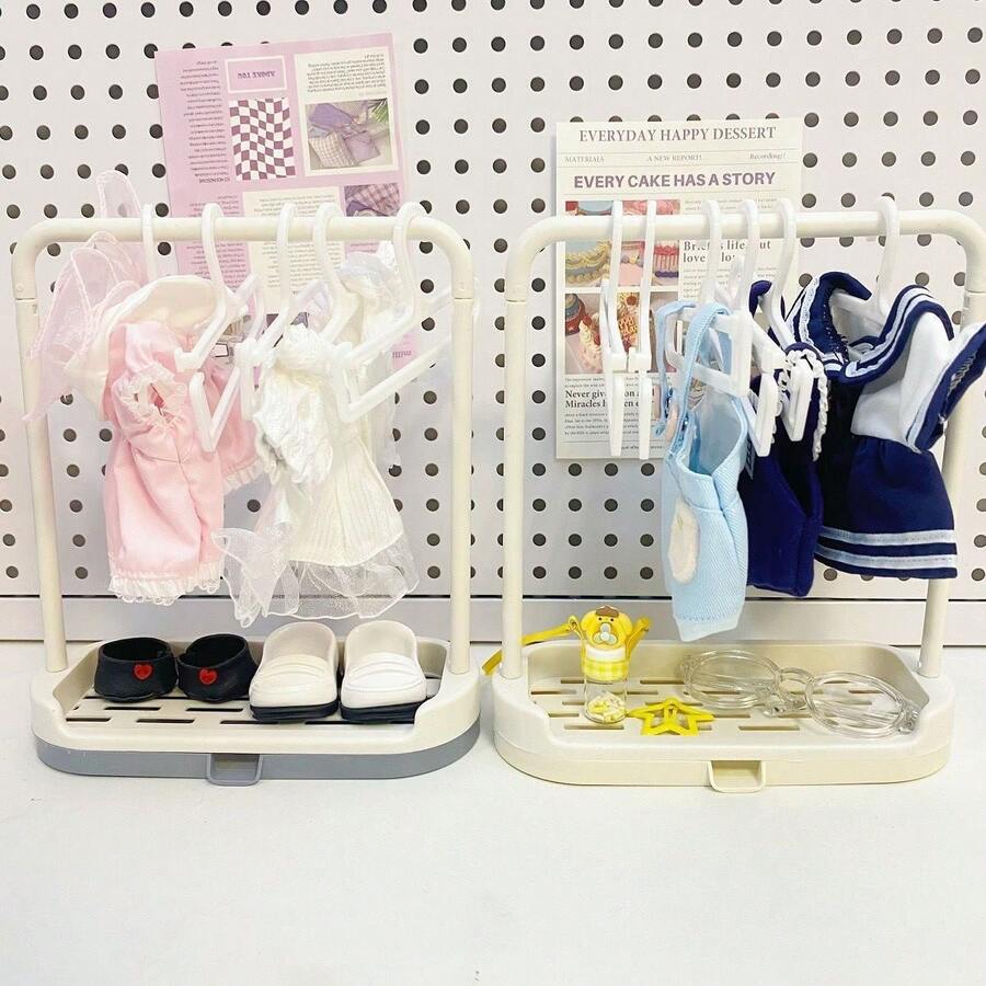 [20cm Doll Clothes Drying Rack And 10pcs Small Hangers] 20cm LABOBO ...