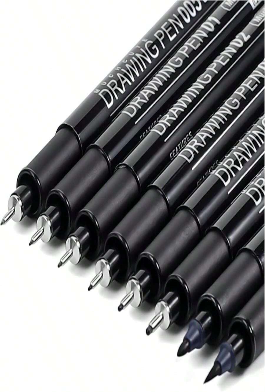 Muchcute Micro Fineliner Drawing Art Pens: 12 Black Fine Line ...