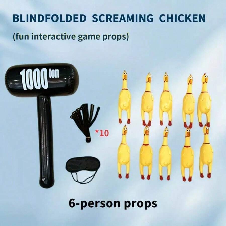 4/6pcs Screaming Chicken Prop Set, Multi-Person Outdoor Activities ...