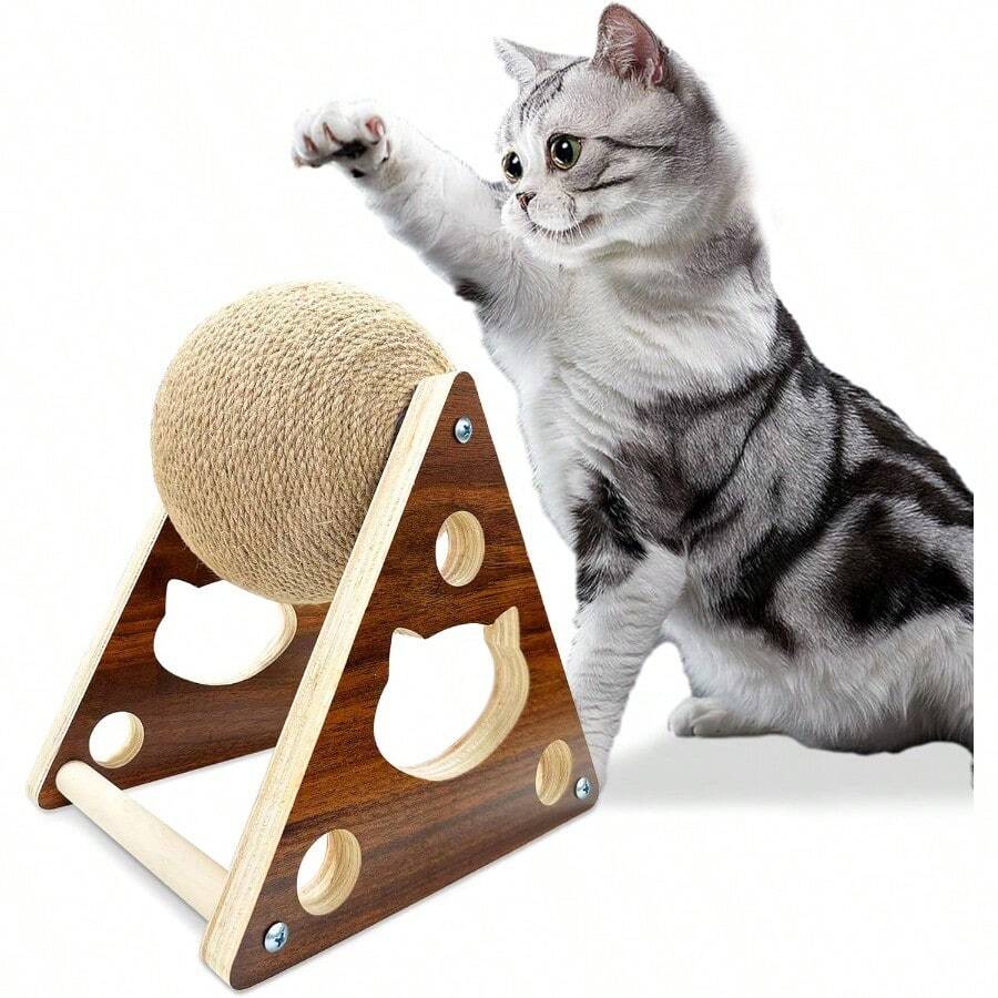 Cat Scratcher ToyNatural Sisal Rope Cat Scratching Ball Scratcher Toy ...