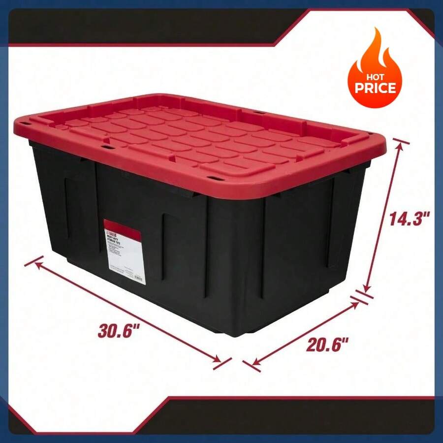 Extra Strong Large Storage Box, 27 Gallon Plastic Storage Container ...
