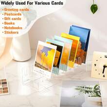 12 Tier Acrylic Greeting Card Display Rack Portable Card Display Stand ...