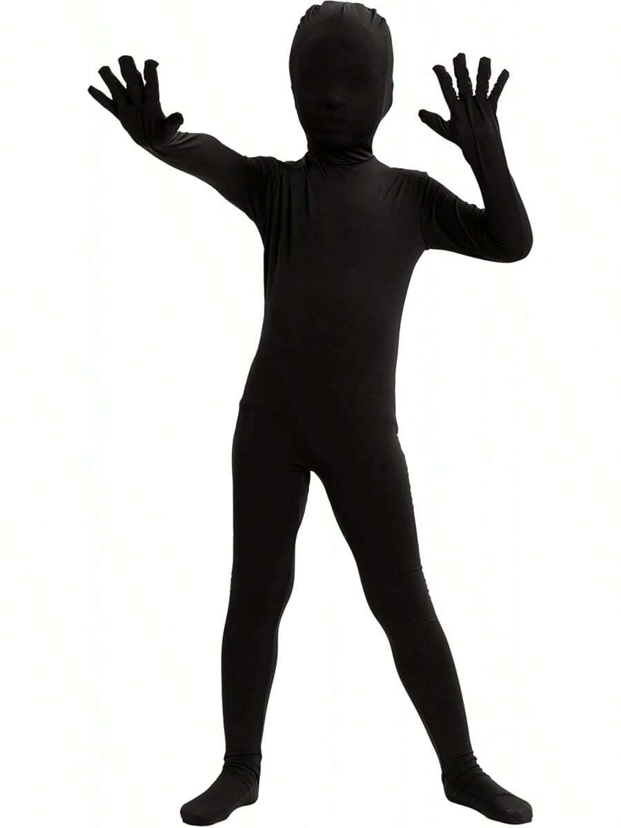 Spooktacular Creations Black Shadow Demon Costume, Halloween Bodysuit ...
