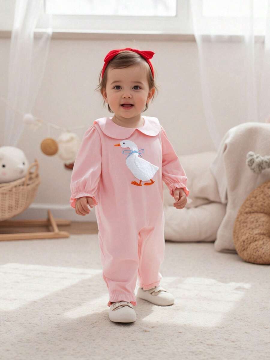 Baby Girl Fall Winter Clothes Newborn Silly Goose Romper Long Sleeve ...