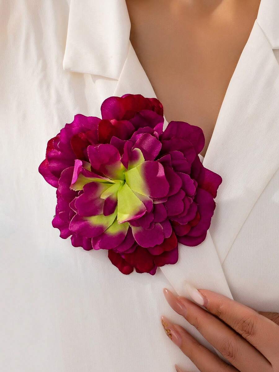 1pc Fashionable European & American Style Minimalist Faux Flower Brooch ...