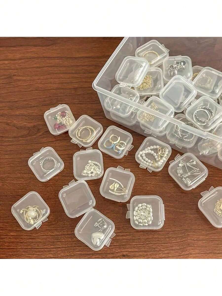 10PcsMini Jewelry Storage Containers, Clear Plastic Cases For Pearl ...