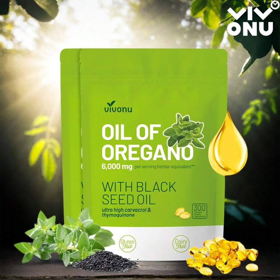 VivoNu Oil Of Oregano Capsules, Balanced Oil Of Oregano With Black Seed ...