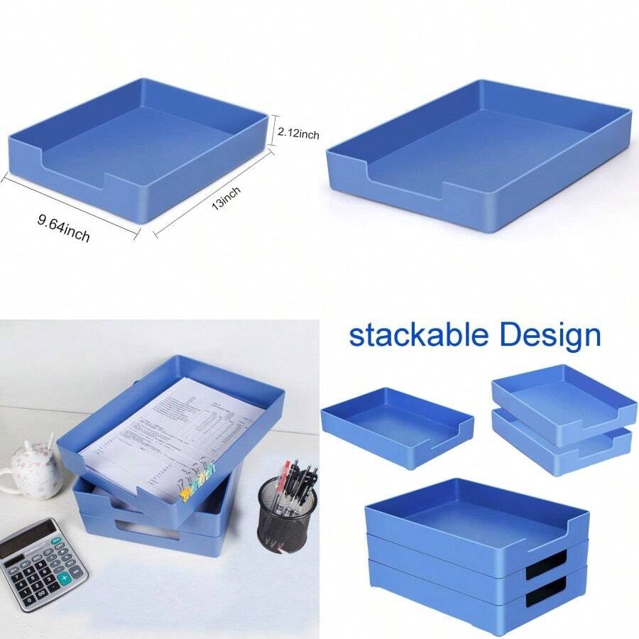 LetterSize Tray Desk Drawer Organizer A4 Plastic Paper Tray Stackable ...