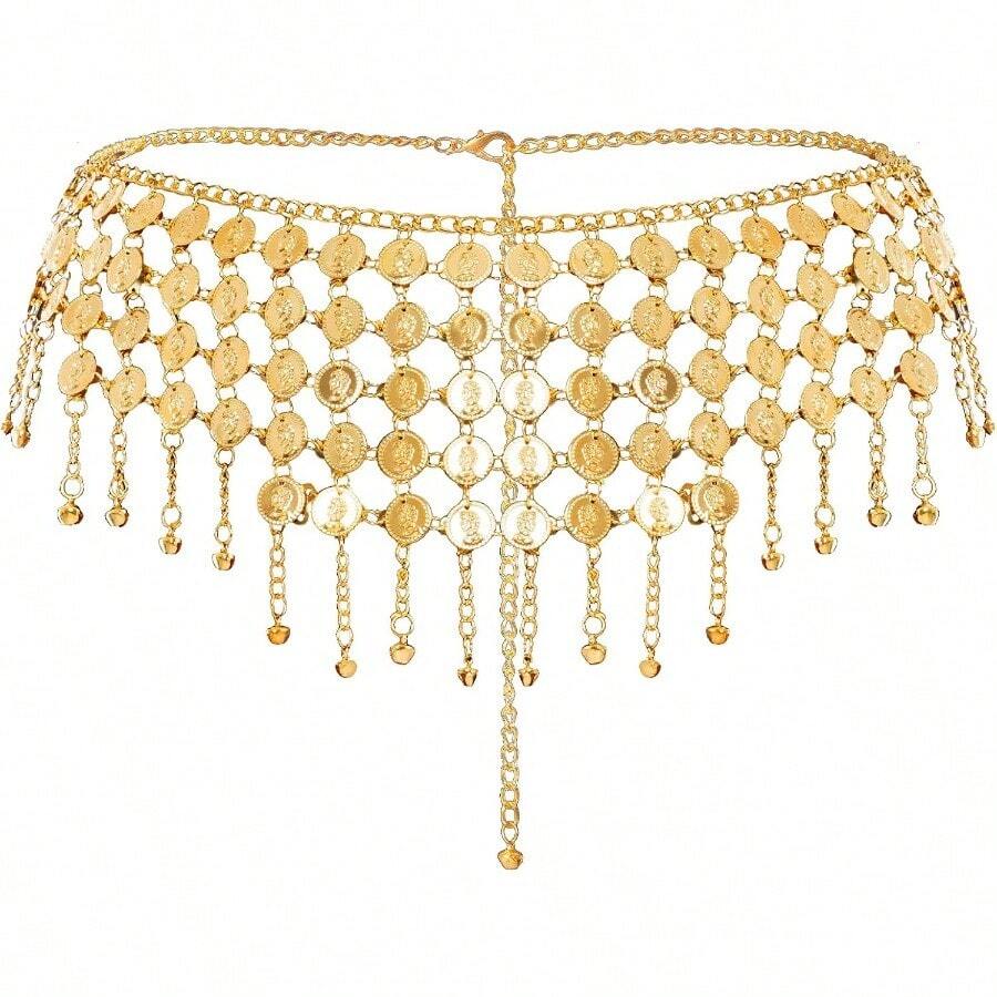 Coins Belly Dance Hip Scarf Belt Belly Dancing Coins Skirts Chain Belt ...