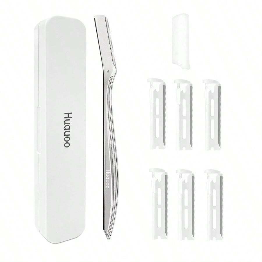 Dermaplane Razor For Women Face Stainless Steel Handle With 6 ...