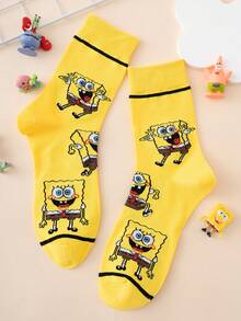 SPONGEBOB 1 Pair Men's Interesting Personalized Cute Multi-Color ...