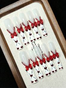 10pcs/Set - Handmade Wearable Nail Art Decorations, Press-On Fake Nails ...