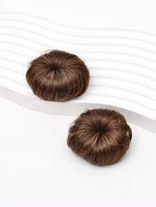 1 Pair Girls' Cute & Realistic Black Bun Hairclips, Suitable For Daily ...