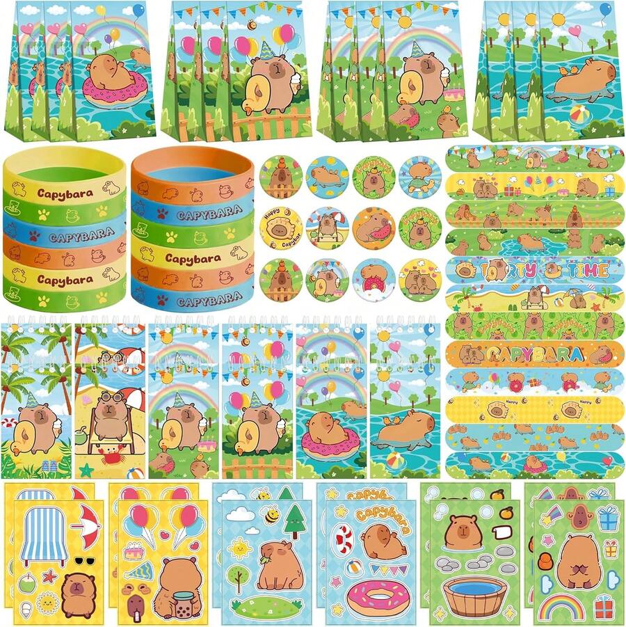 Suministros de fiesta de favor de Obussgar Capybara que incluyen bolsas ...