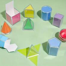 12pcs Transparent Geometric Shapes Models, 3D Shape Demonstration Tools ...