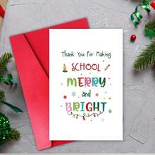 1PC.Teacher Appreciate Christmas Card, Thank You For Making School ...
