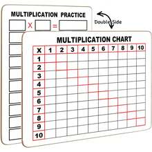 Dry Erase Multiplication Chart White Board, 9" X 12" Double Side Table ...