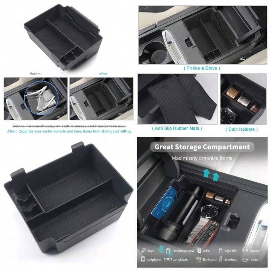 Center Console Organizer Tray 2019 - 2023 2024 Armrest Tray Storage Box Secondary Insert Coin ...