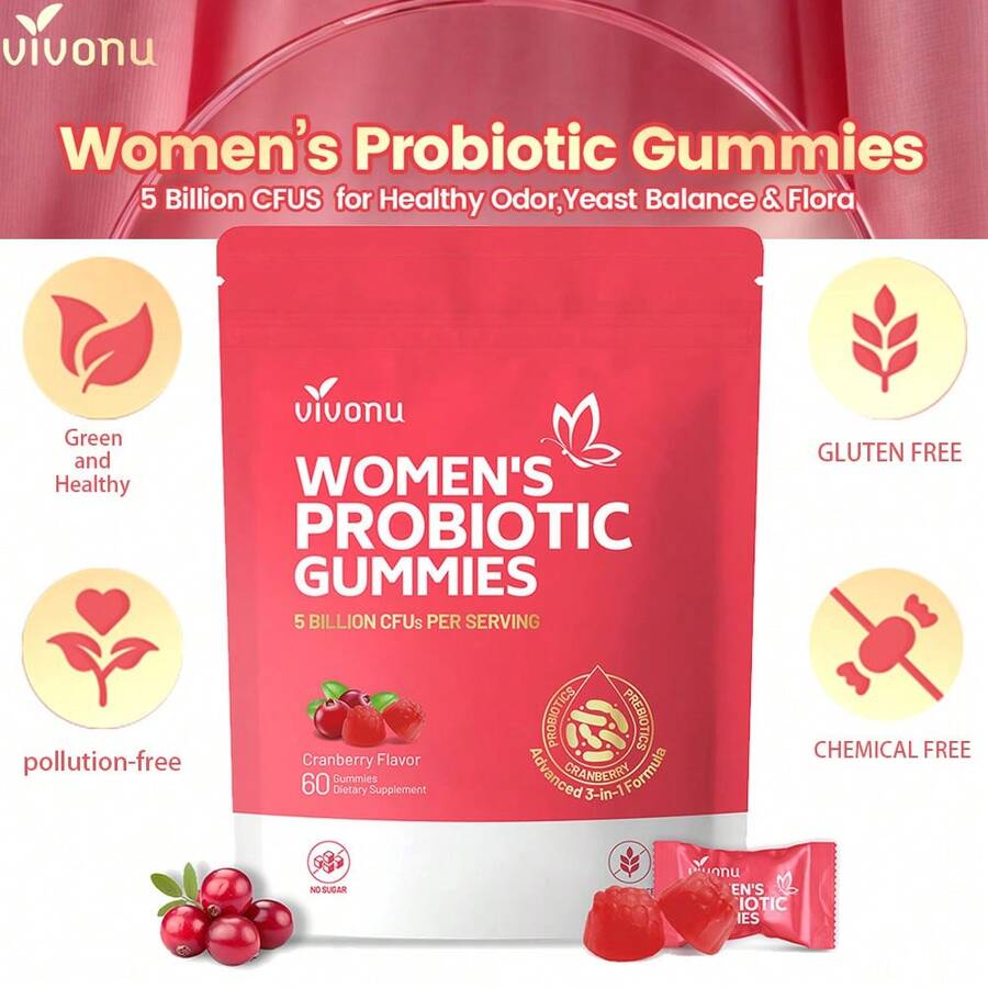 VivoNu Vaginal Women's Probiotic, Women's Balance PH Gummies For ...