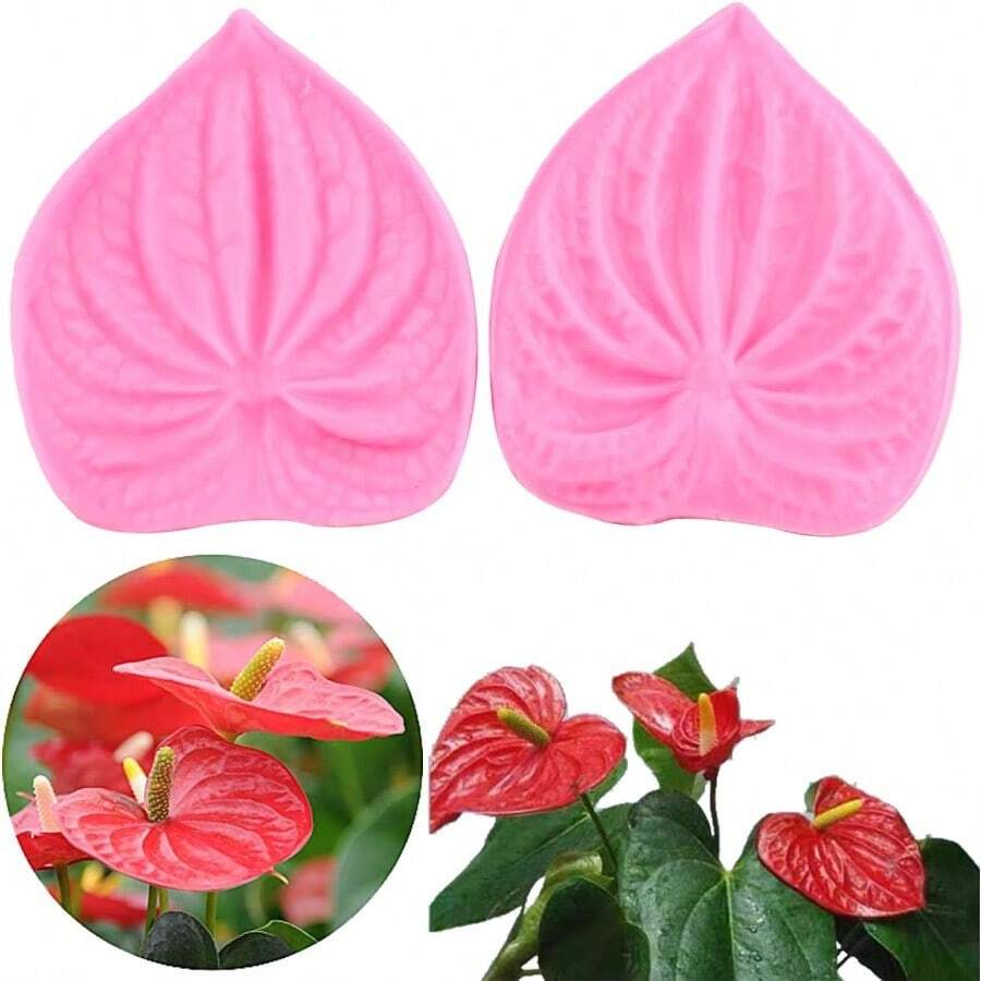 Molde de silicona con forma de flor Anthurium Andraeanum para decorar ...