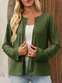 Women Lightweight Knit Cardigan Long Sleeve Open Front Casual Sweater ...