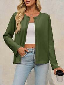 Women Lightweight Knit Cardigan Long Sleeve Open Front Casual Sweater ...
