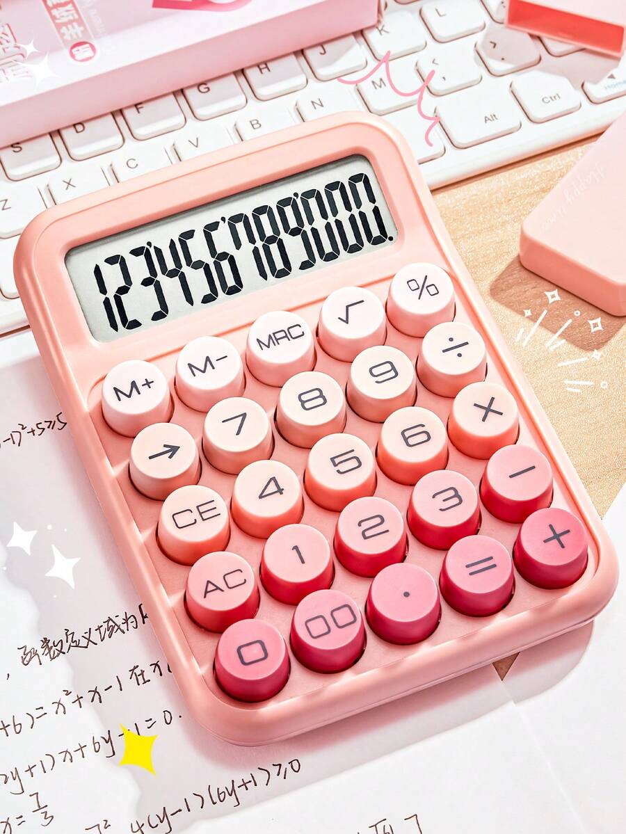 1pc Dopamine Color Calculator, 12 Digit Widescreen Display, Office ...