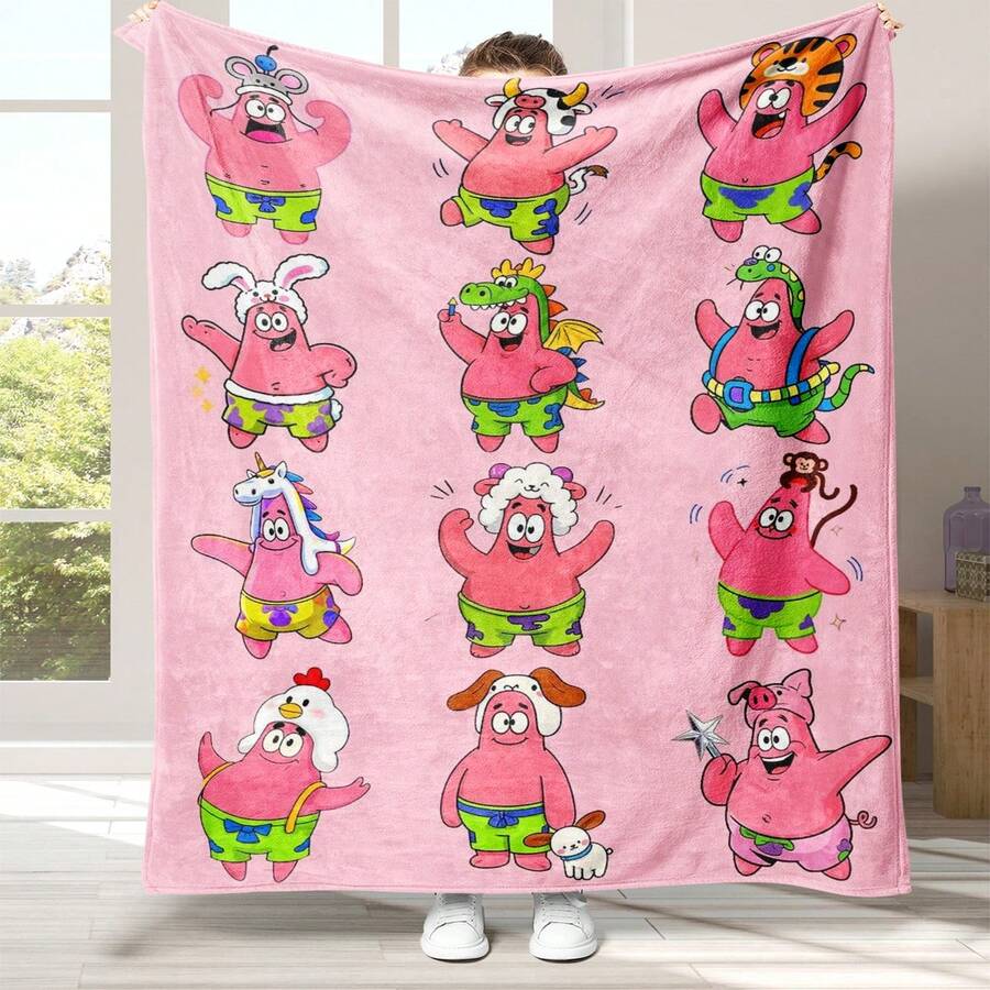 SPONGEBOB SpongeBob, Patrick Star Pattern Blanket, Home Decor Ghost ...
