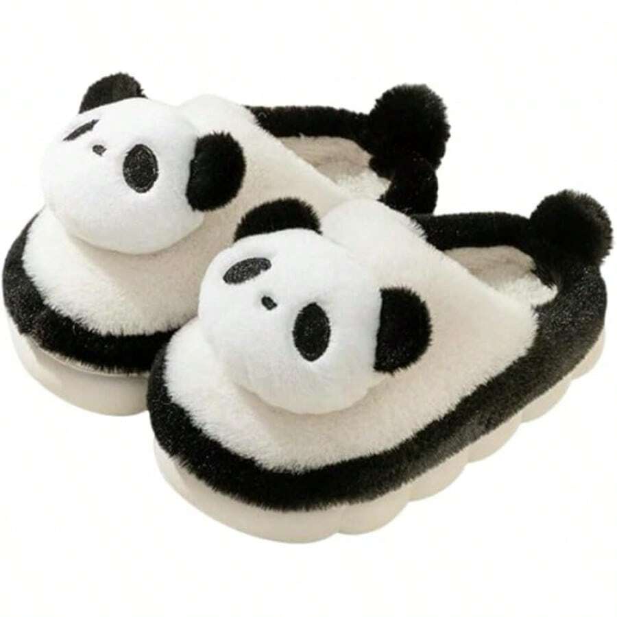 Cute Cartoon Panda Fall Winter Children's Cotton Slippers For Boys ...