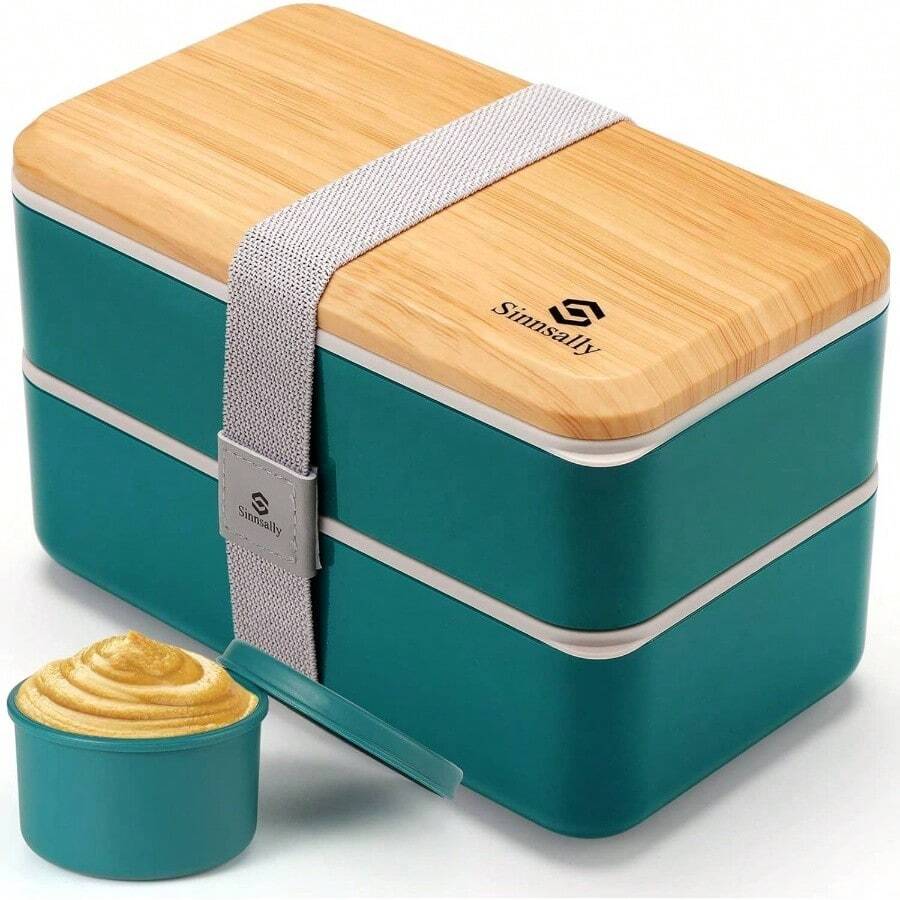 Bento Box Adult Lunch Box With Compartments Women Men, 47ozStackable ...