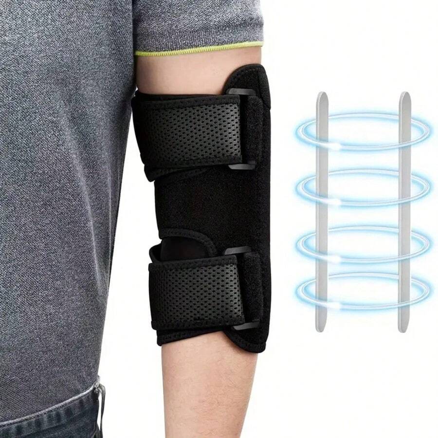 Adjustable Compression Elbow Brace With 2 Removable Metal Splints ...