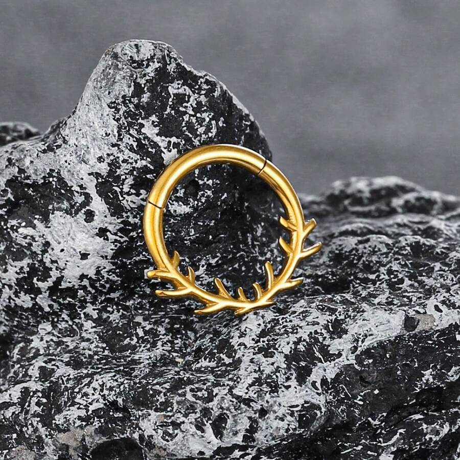 1PC ASTM F136 Titanium Round Branch Clip Helix Hoop Nose Ring Tragus ...