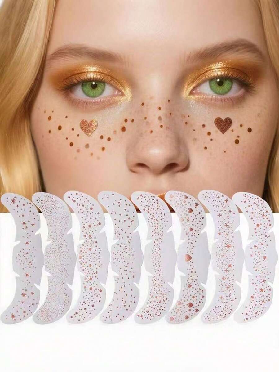 8 Sheets Pink Freckles Stickers Heart Freckle Tattoos Stickers ...