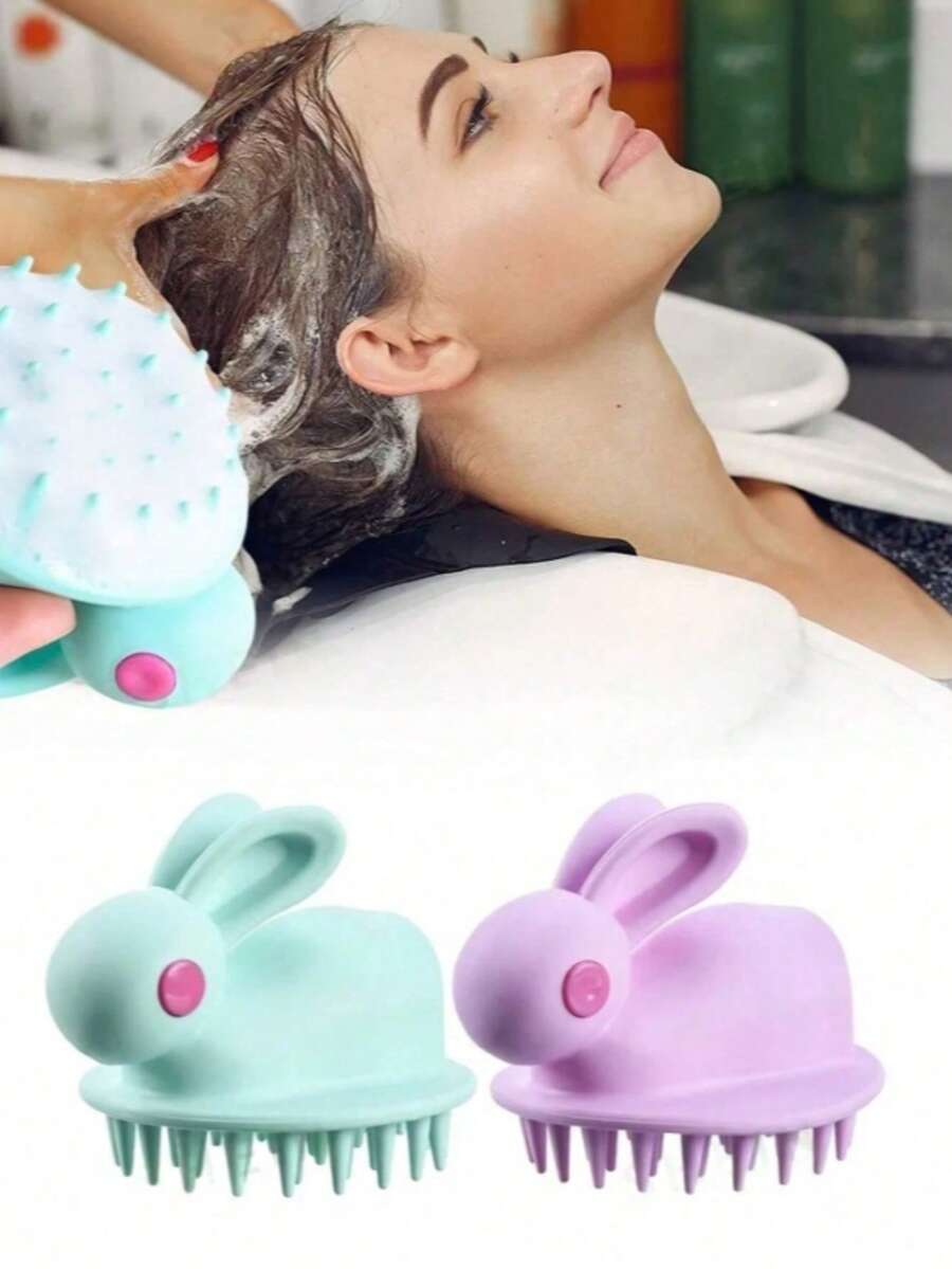 1pc Rabbit Scalp Massager Hair Shower Brush Shampoo Brush Hair Scalp ...