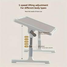 Ergonomic Lap Desk With 5-Level Height Adjustment, 56cm Bed Study Table ...