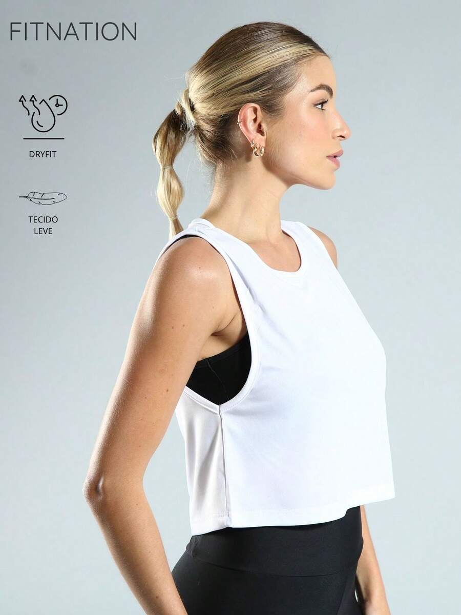 FITNATION Cropped Dry Fit Tank Top Ideal For All Sports With Quick ...